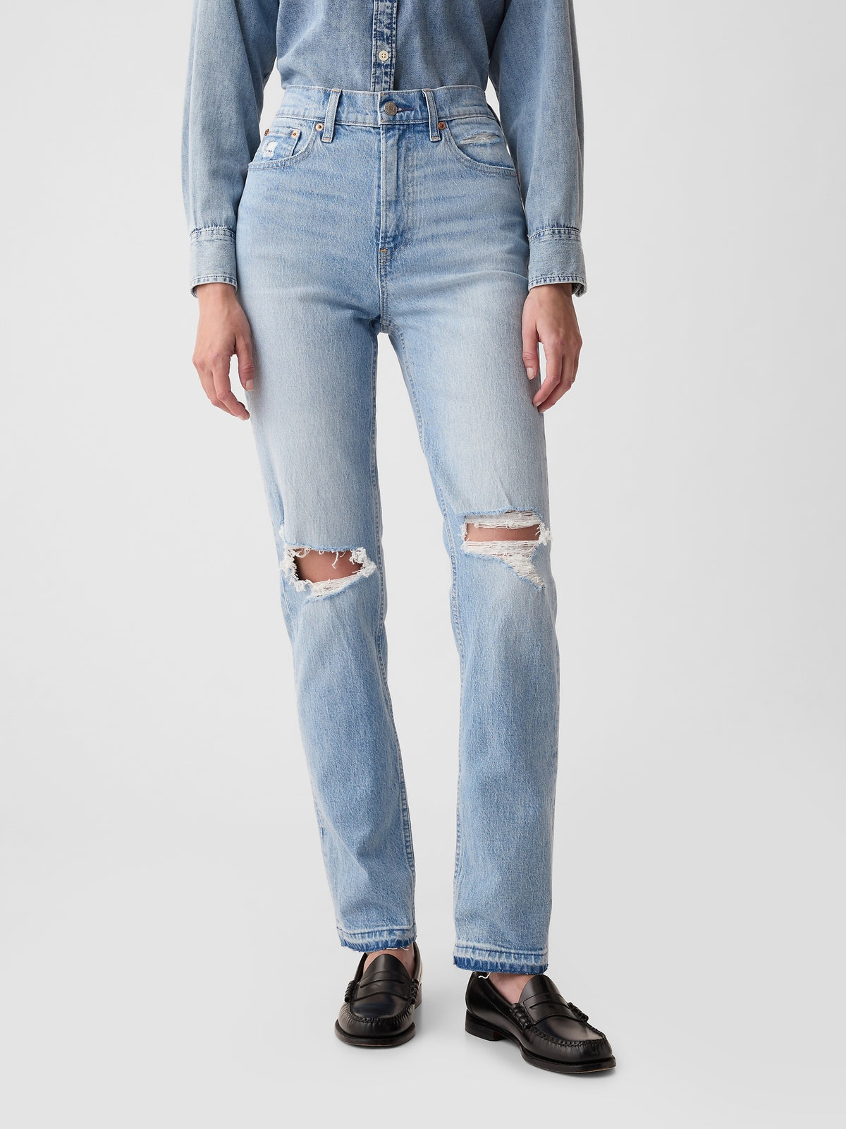 High Rise Cheeky Straight Jeans — GAP (International)